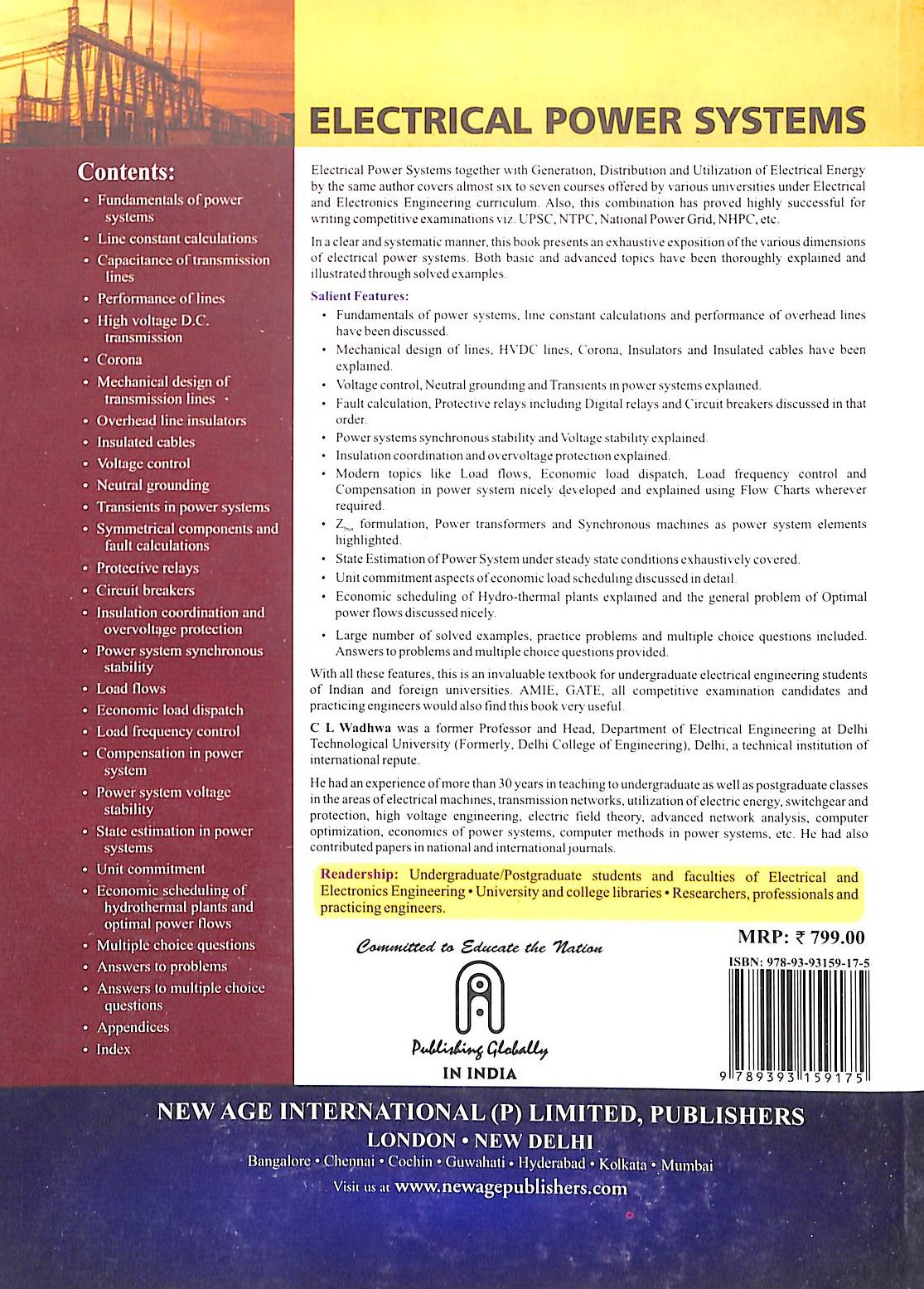 Electrical Power Systems - Bharatiya Book Corporation